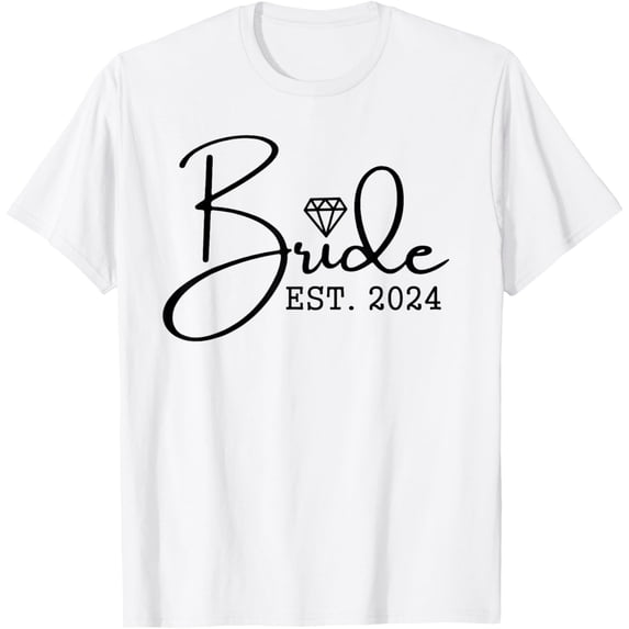 Bride Est. 2024 Fiancée Mrs. Wife Bachelorette Party Wedding T-ShirtMen ...