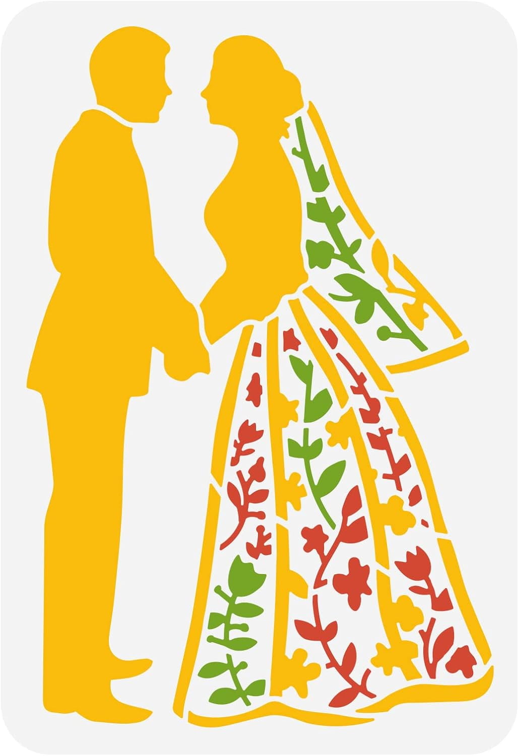 Bride Groom Stencil 8.3x11.7inch Reusable Wedding Couple Drawing ...