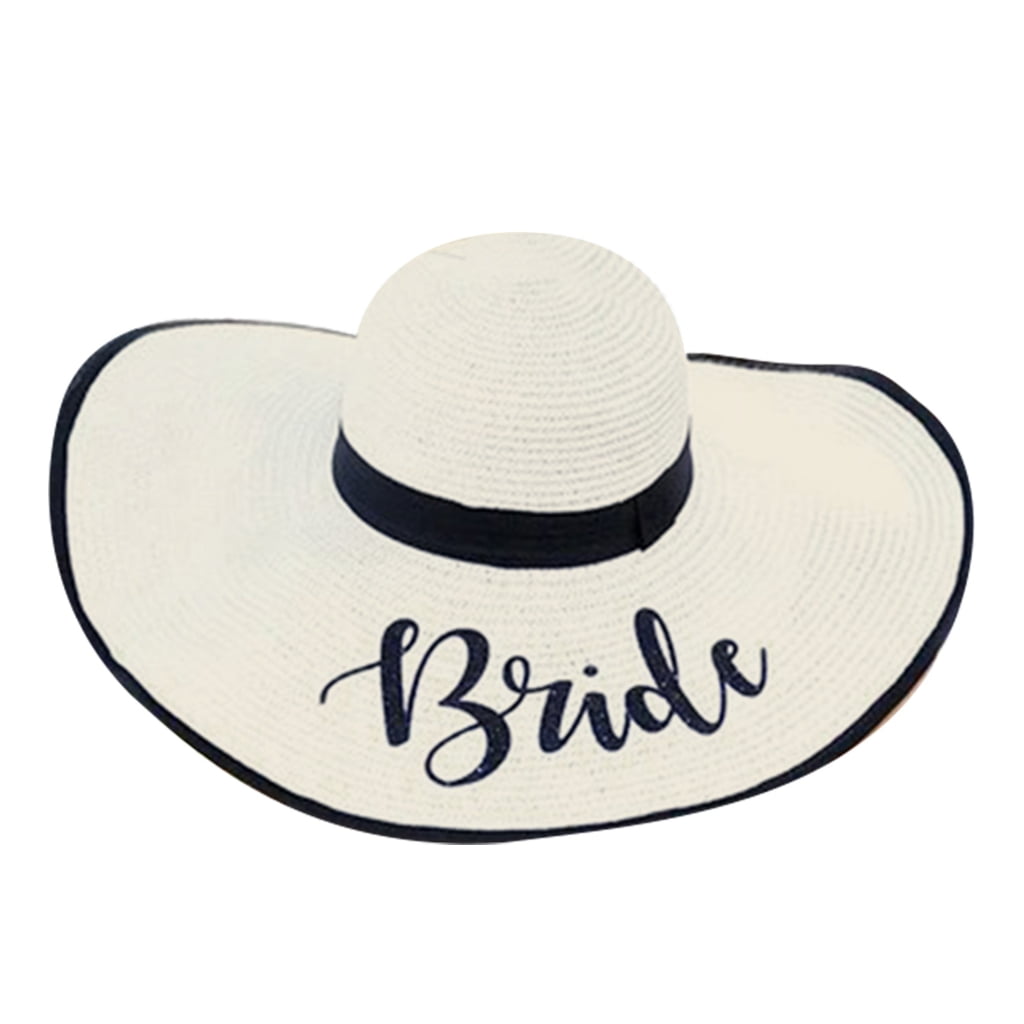 Bride Hat Wide Brims Sun Hat For Beach Vacation Bachelorettes Party ...