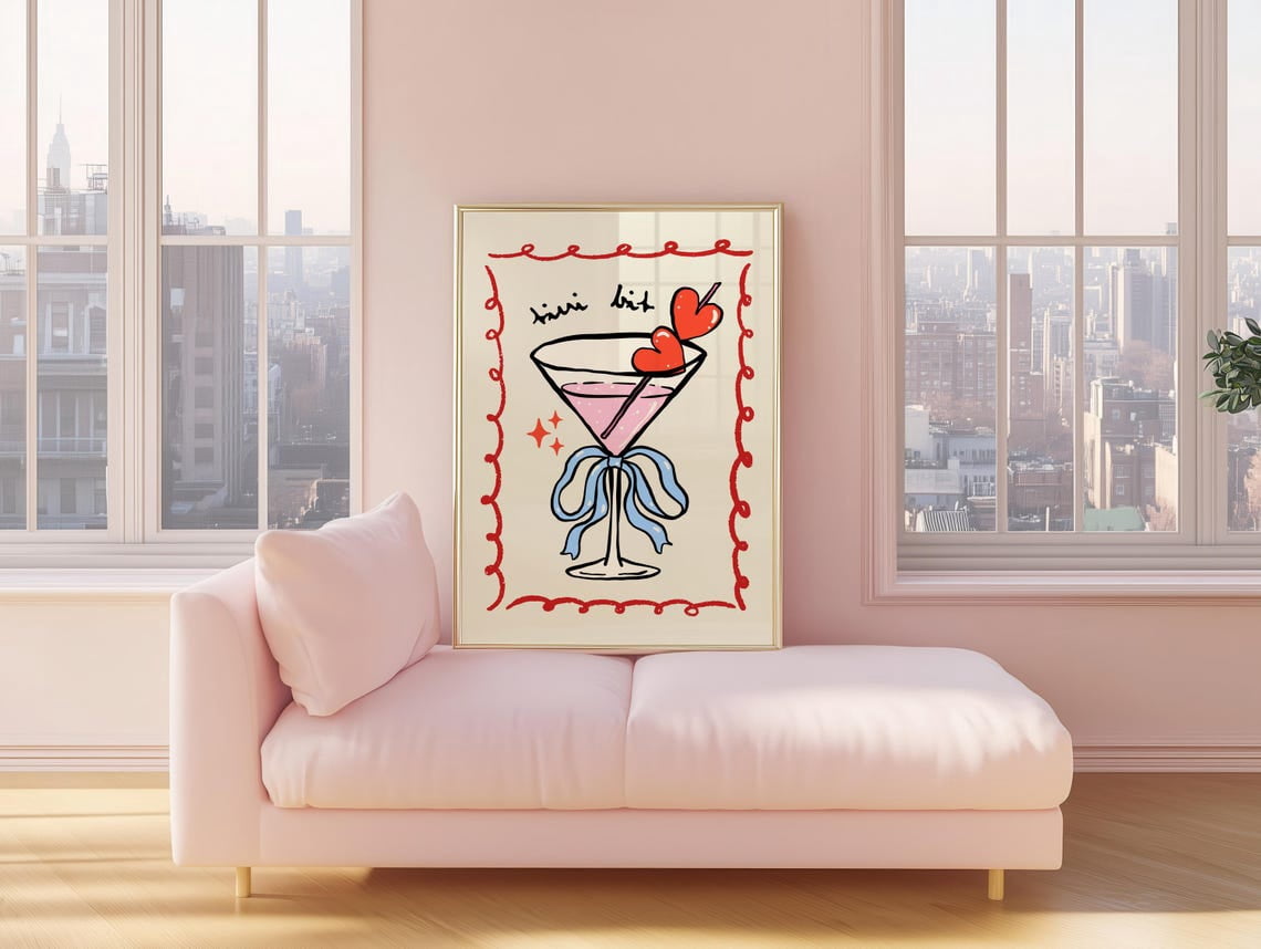 Bride In A Tini Bit Poster, Engagement Wall Art, Bridal Shower Decor ...