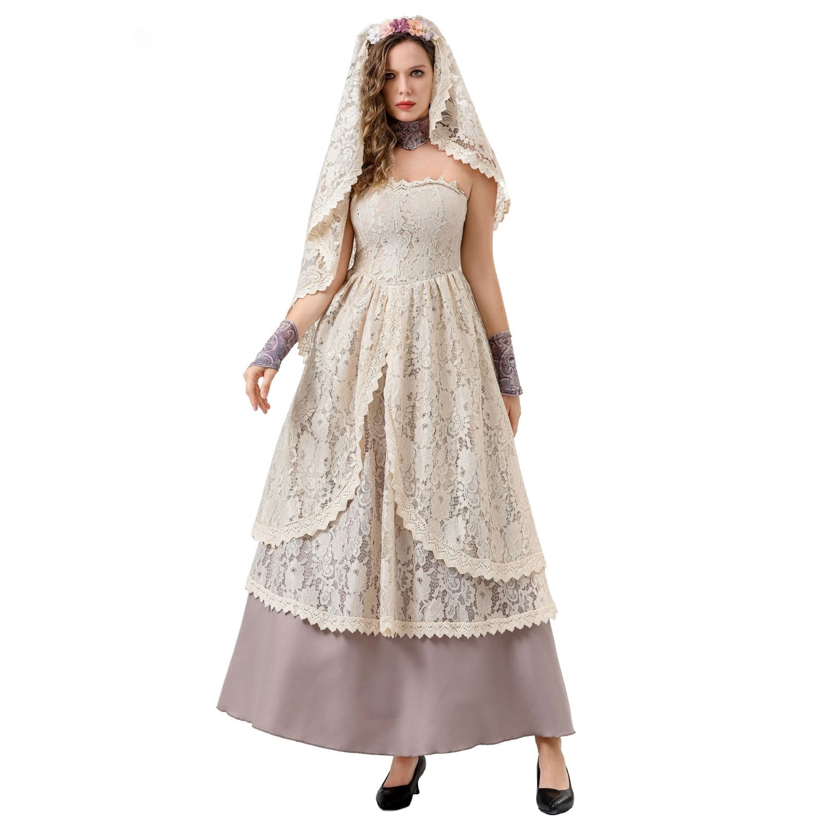 Bride Lace Dress With Hood For Performance Themed Outfit - Walmart.com