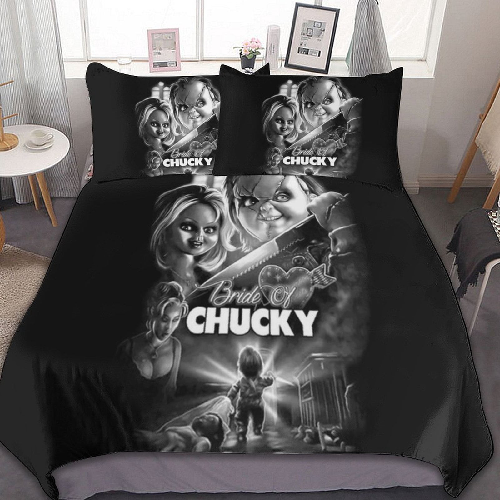 Bride Of Chucky 3 Piece Bedding Sets Decor Comforter Sets With One ...