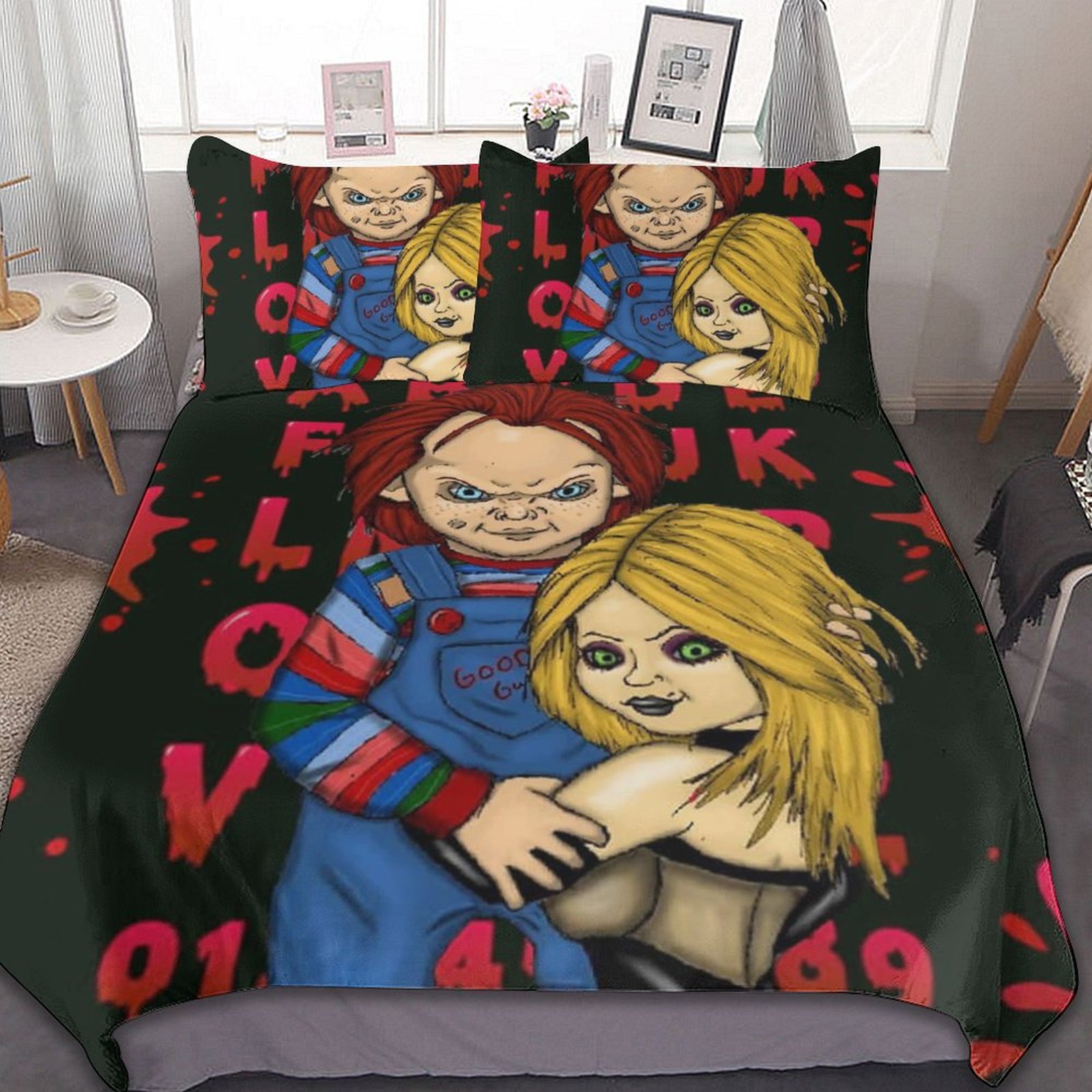 Bride Of Chucky 3 Piece Bedding Sets Decor Comforter Sets With One ...