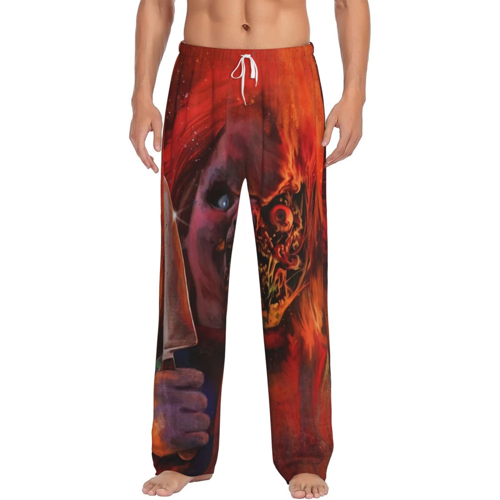 Bride Of Chucky Anime Cartoon All-Over Print Men'S Black Pajama Pants ...