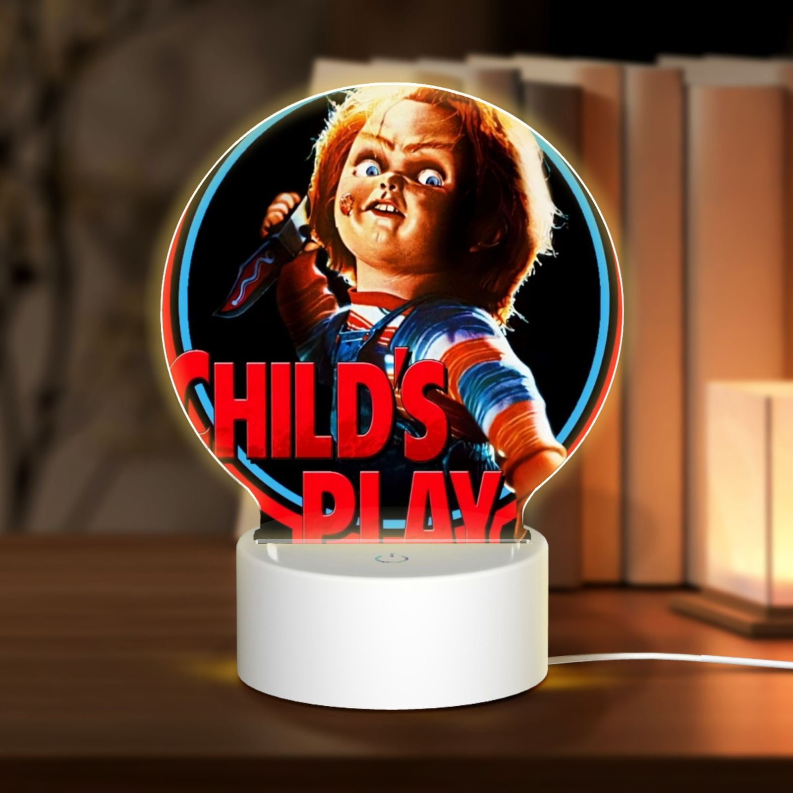 Bride Of Chucky Anime Round Acrylic Night Light Is Suitable For Rooms ...