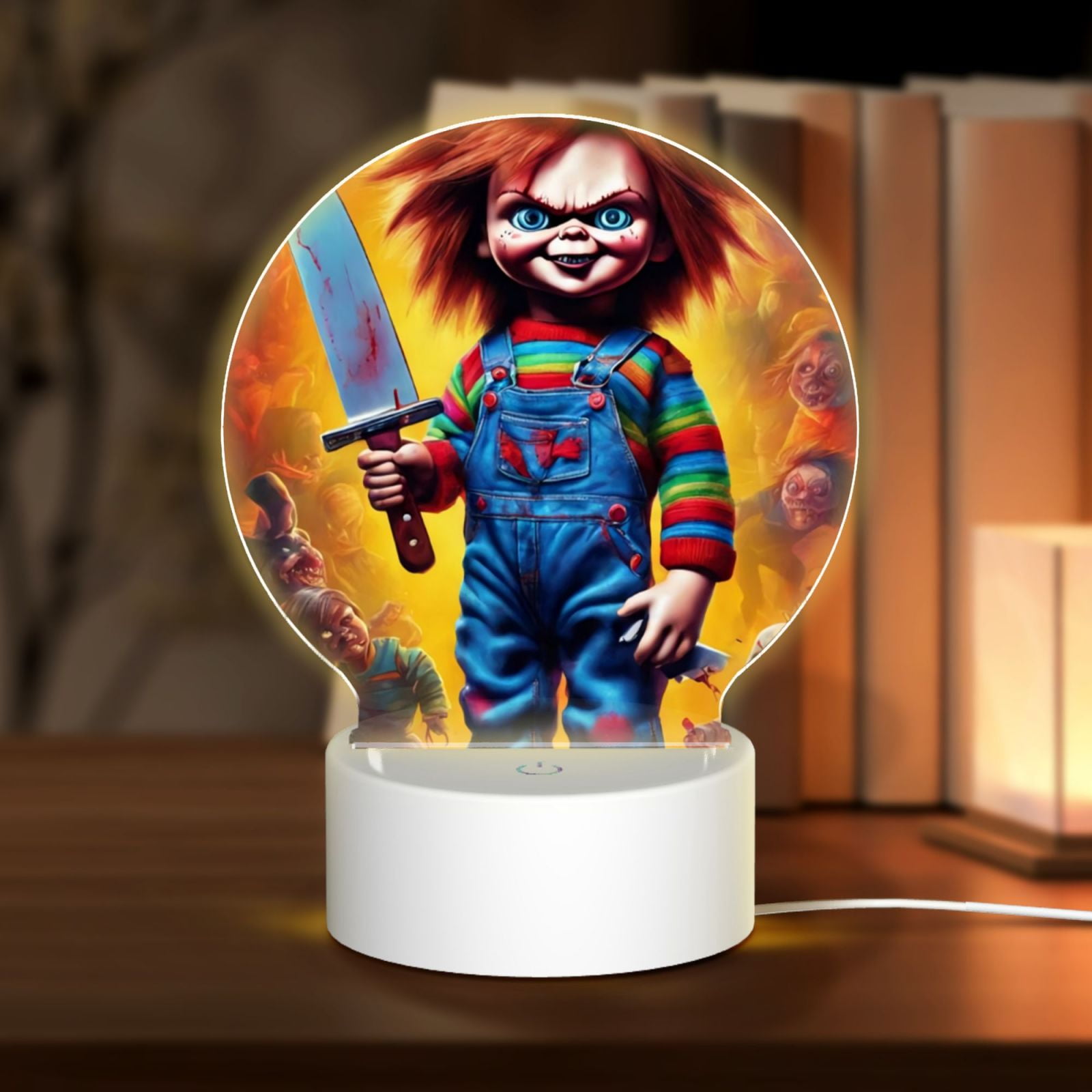 Bride Of Chucky Anime Round Acrylic Night Light Is Suitable For Rooms ...