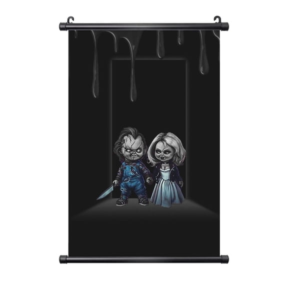 Bride Of Chucky Black Plastic Shaft Hanging Poster Decor Canvas Wall ...