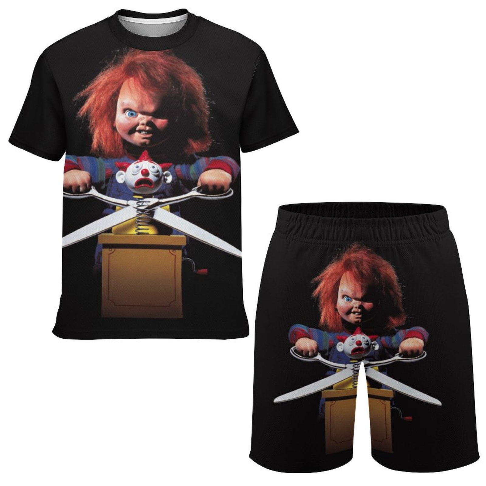 Bride Of Chucky Boys Girls Short Sleeve Mesh T-Shirt And Shorts Outfit ...