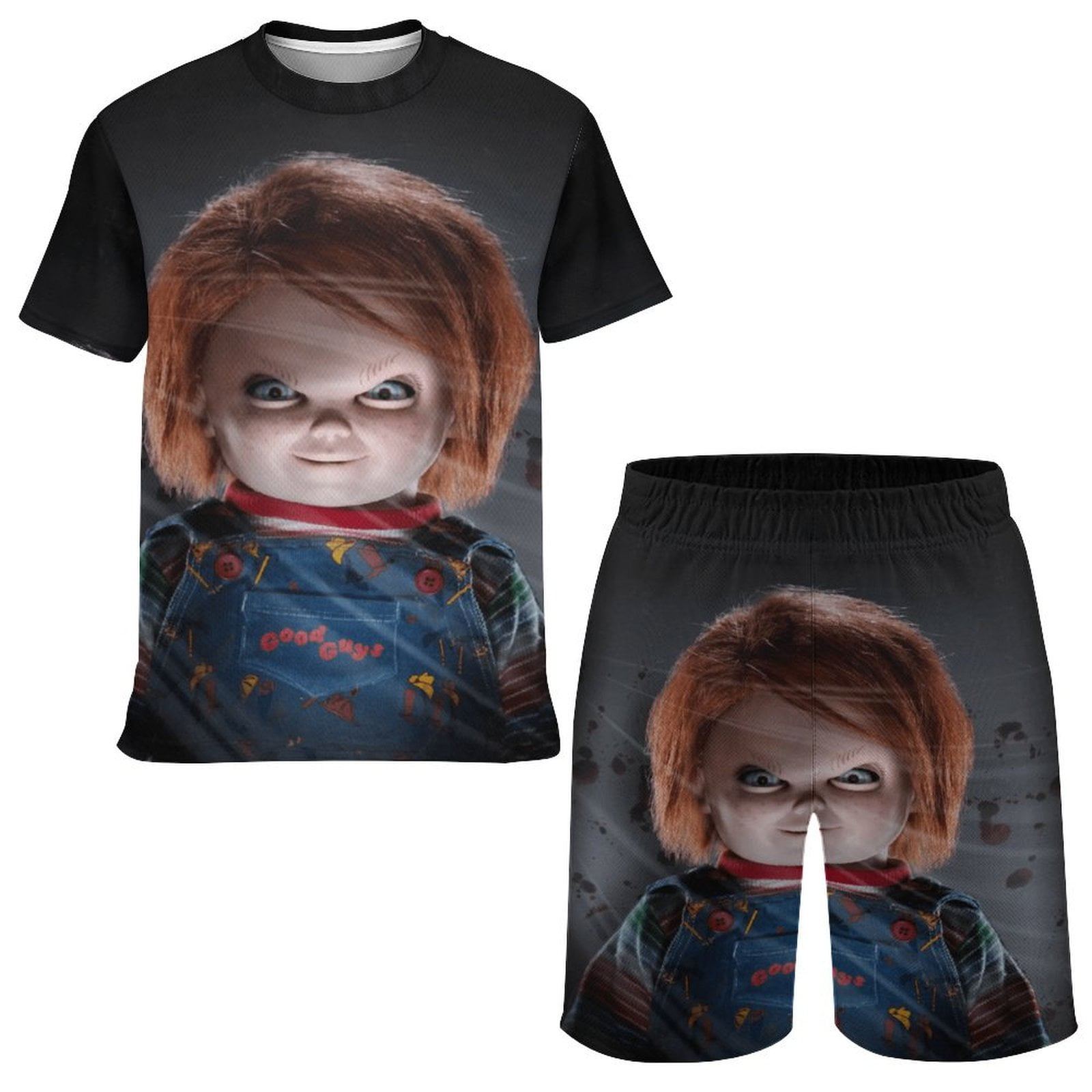 Bride Of Chucky Boys Girls Short Sleeve Mesh T-Shirt And Shorts Outfit ...