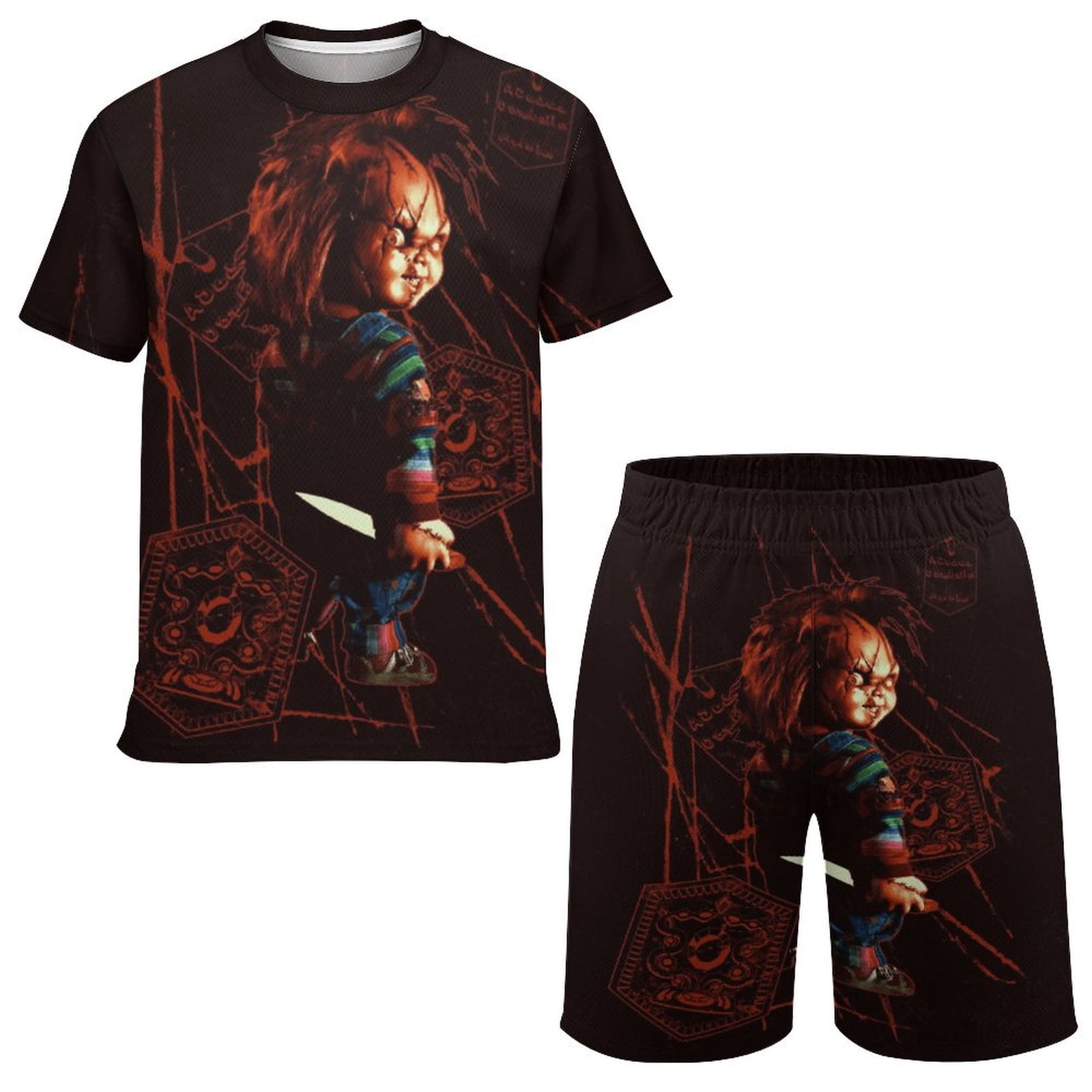 Bride Of Chucky Boys Girls Short Sleeve Mesh T-Shirt And Shorts Outfit ...