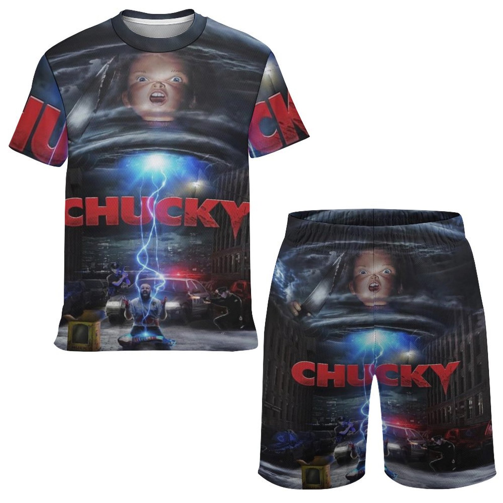 Bride Of Chucky Boys Girls Short Sleeve Mesh T-Shirt And Shorts Outfit ...