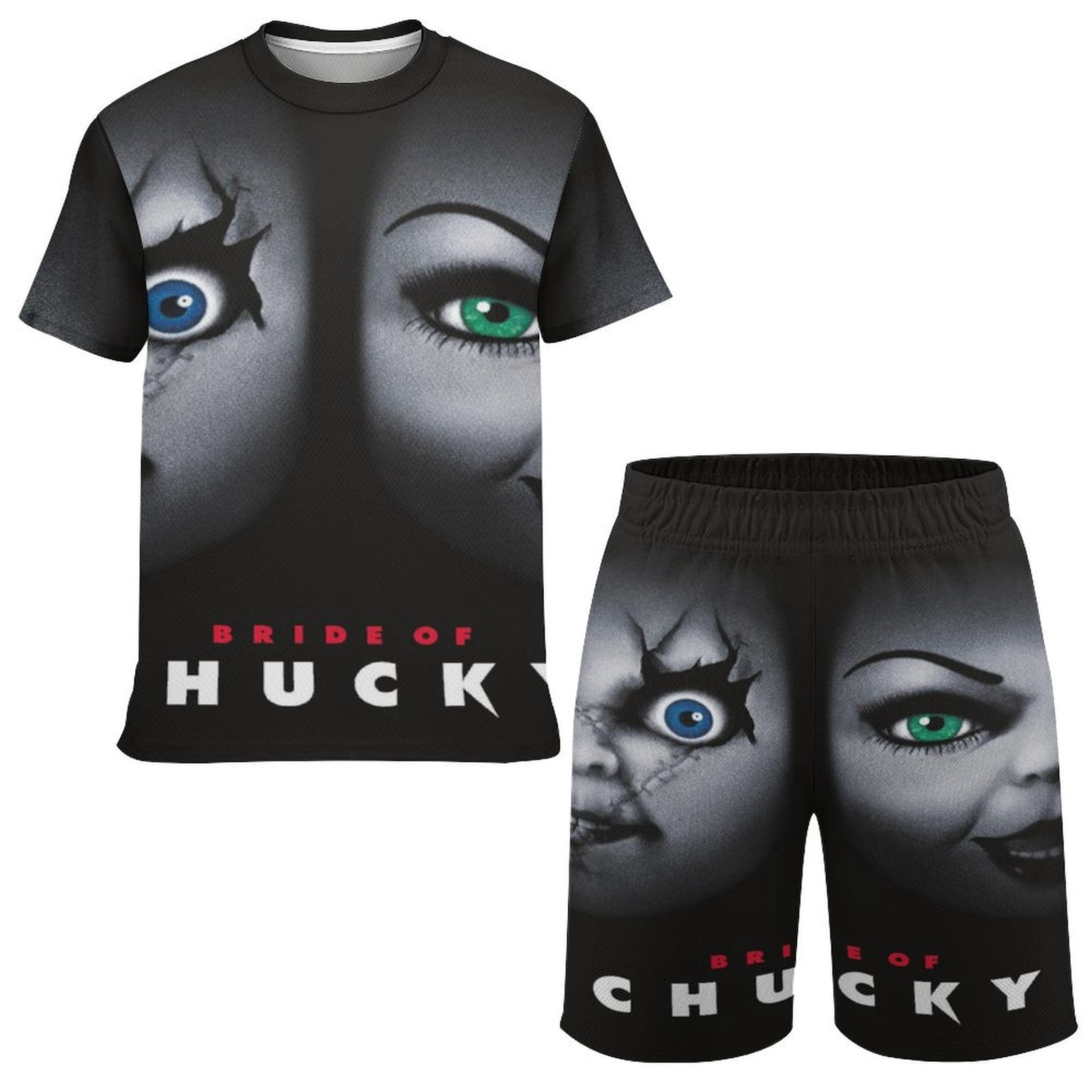 Bride Of Chucky Boys Girls Short Sleeve Mesh T-Shirt And Shorts Outfit ...