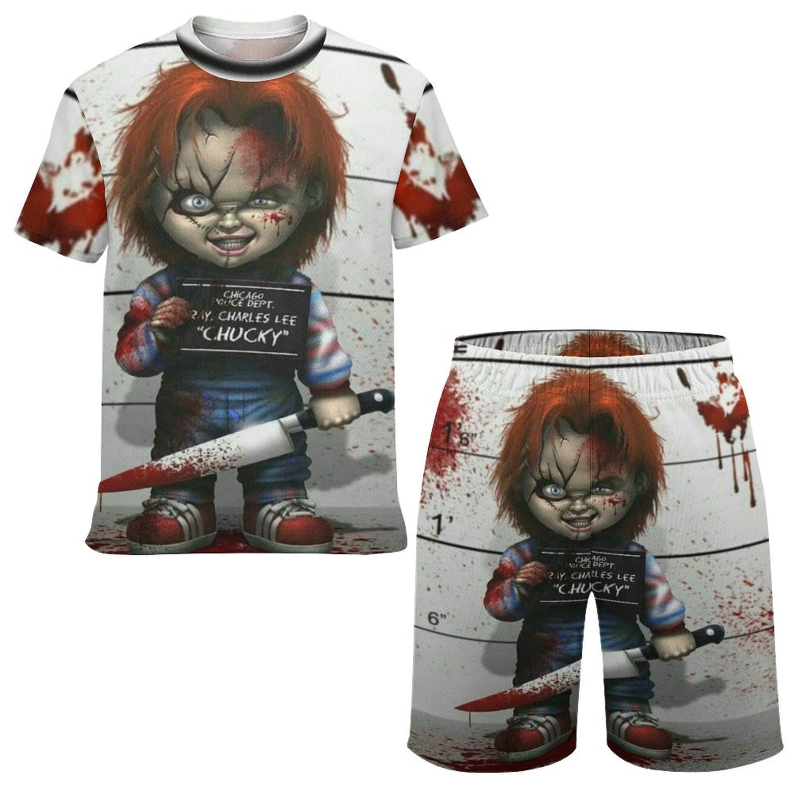 Bride Of Chucky Boys Girls Short Sleeve Mesh T-Shirt And Shorts Outfit ...