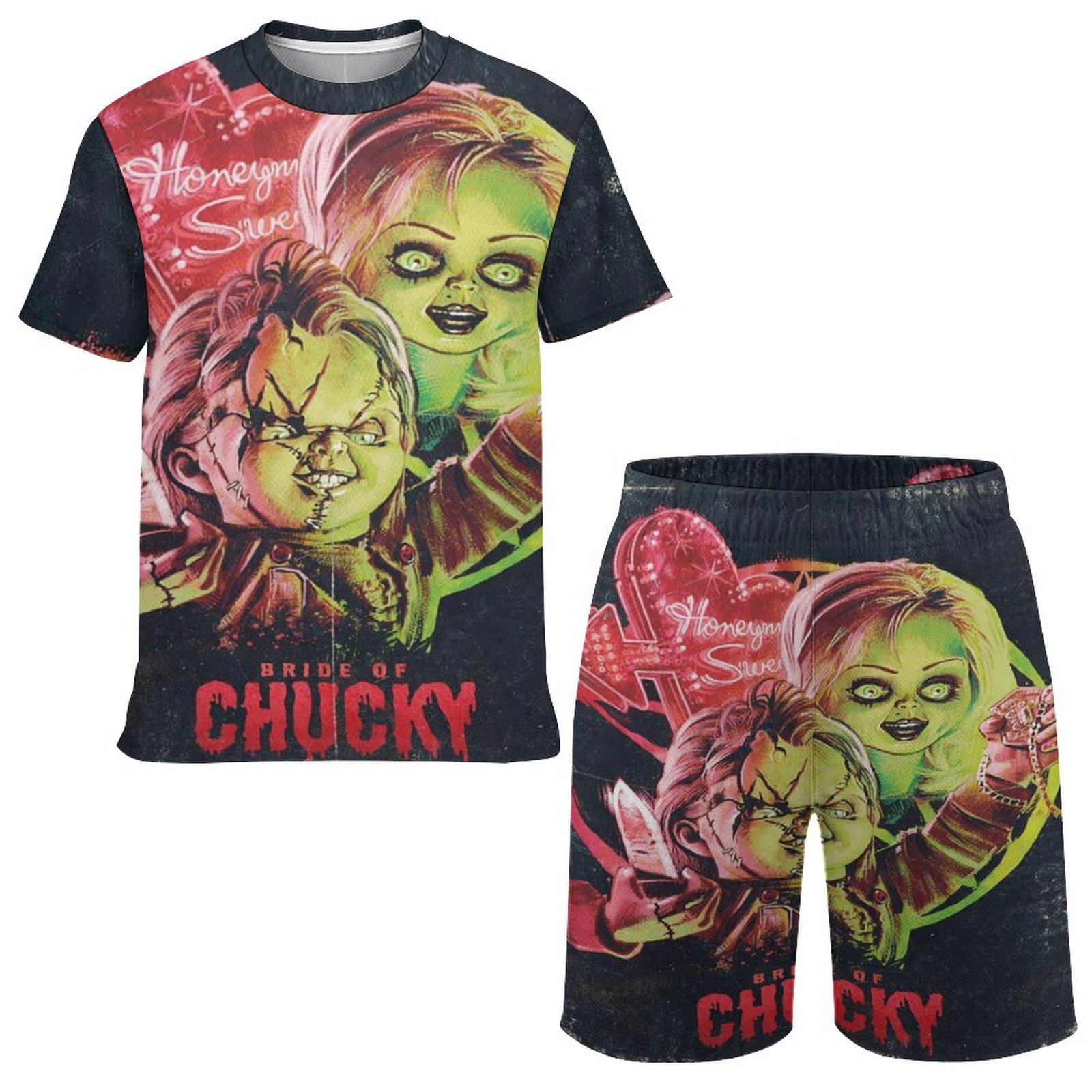 Bride Of Chucky Boys Girls Short Sleeve Mesh T-Shirt And Shorts Outfit ...