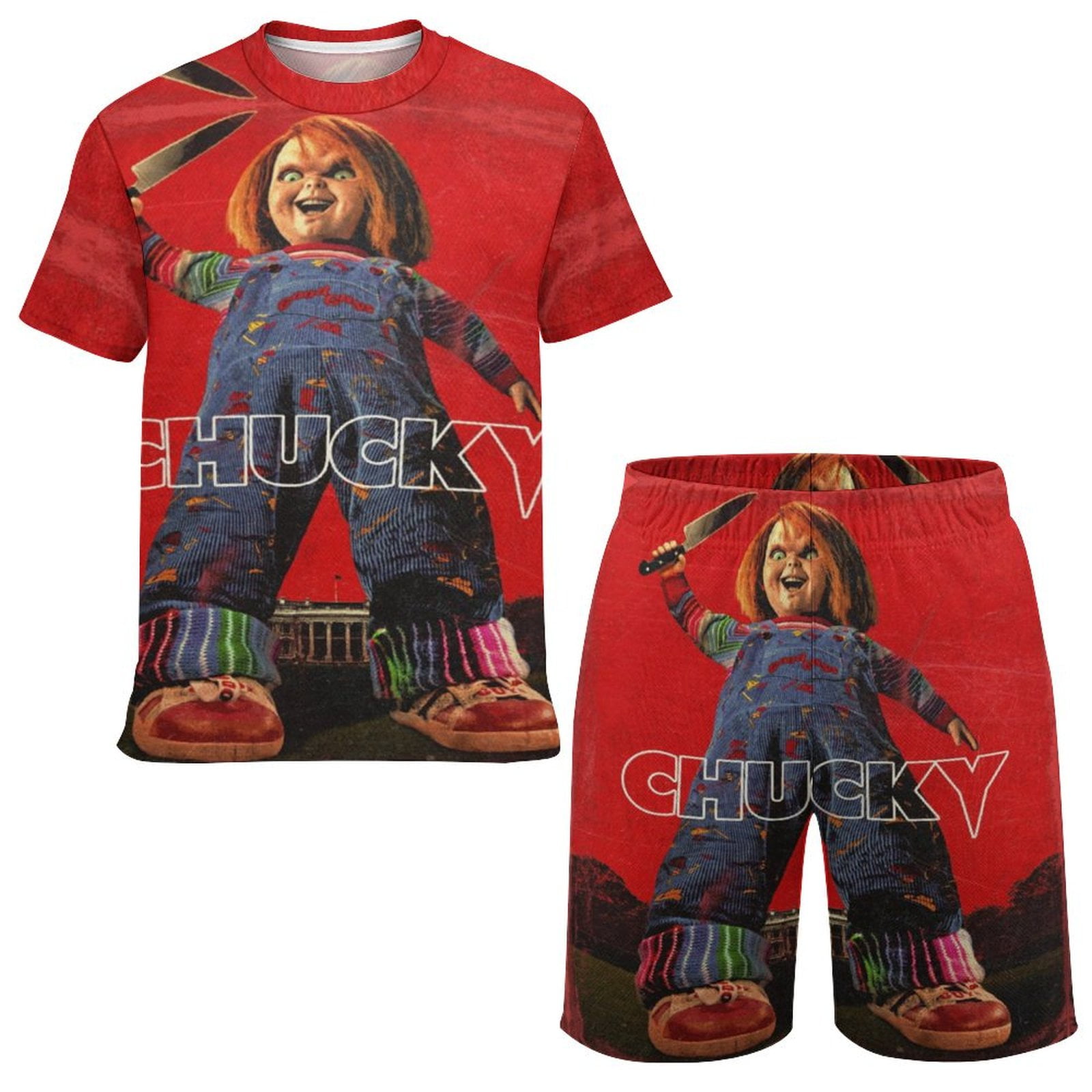 Bride Of Chucky Boys Girls Short Sleeve Mesh T-Shirt And Shorts Outfit ...