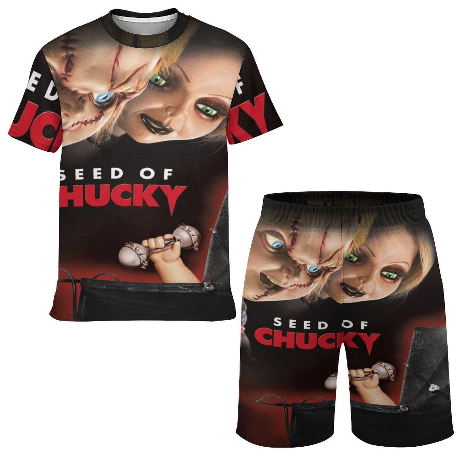 Bride Of Chucky Boys Girls Short Sleeve Mesh T-Shirt And Shorts Outfit ...