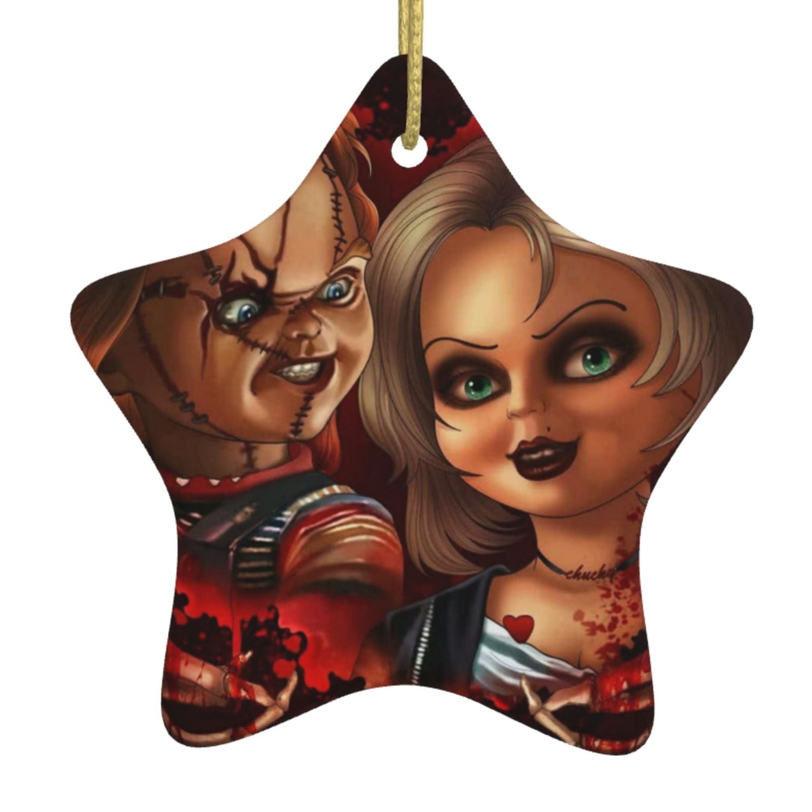 Bride Of Chucky Christmas Ornament Xmas Tree Ceramic Star Hanging ...