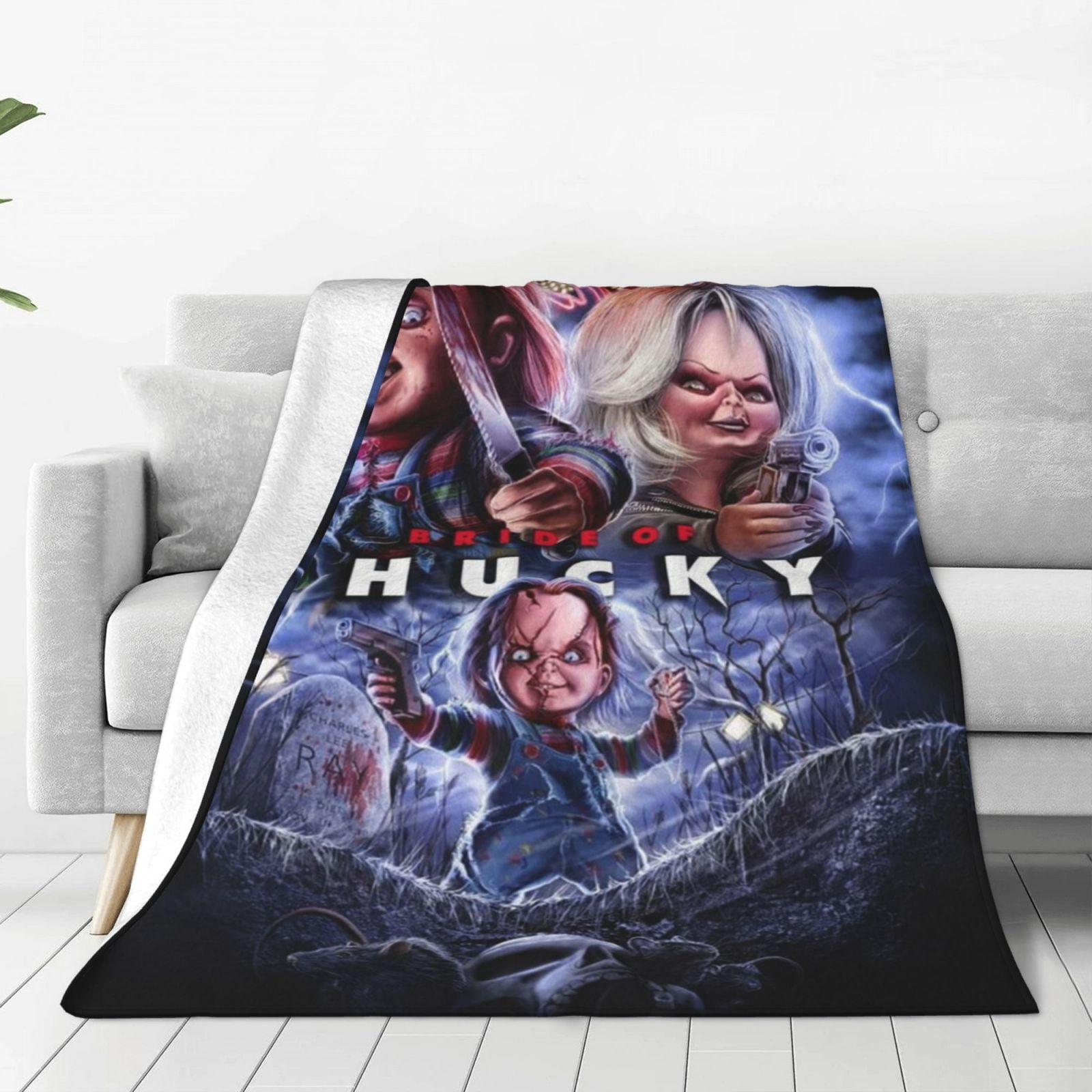 Bride Of Chucky Doll Flannel Blanket Cozy Ultra-Soft Micro Fleece Throw ...