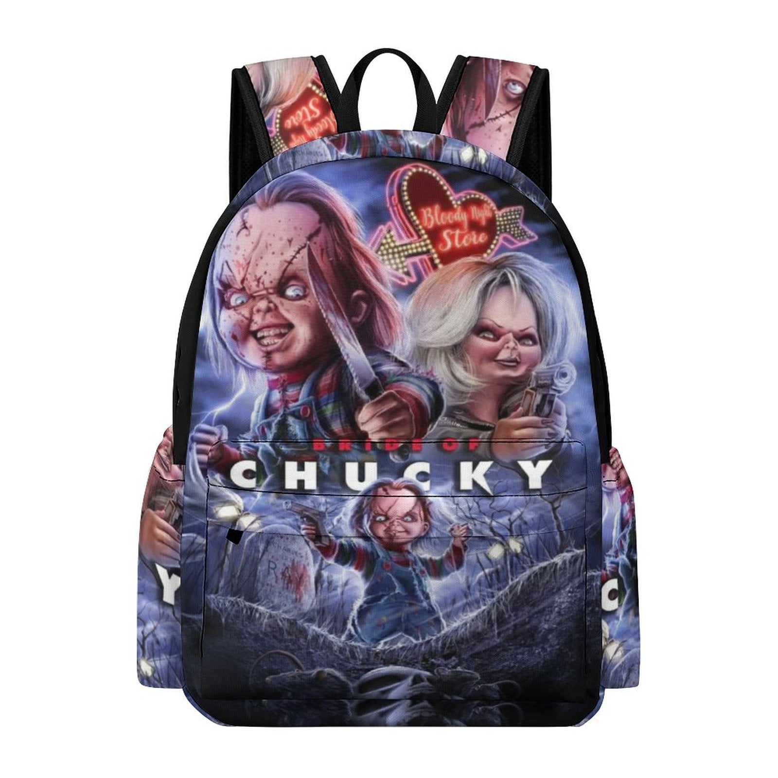 Bride Of Chucky Doll Laptop Backpack Schoolbag Adjustable Daypack ...