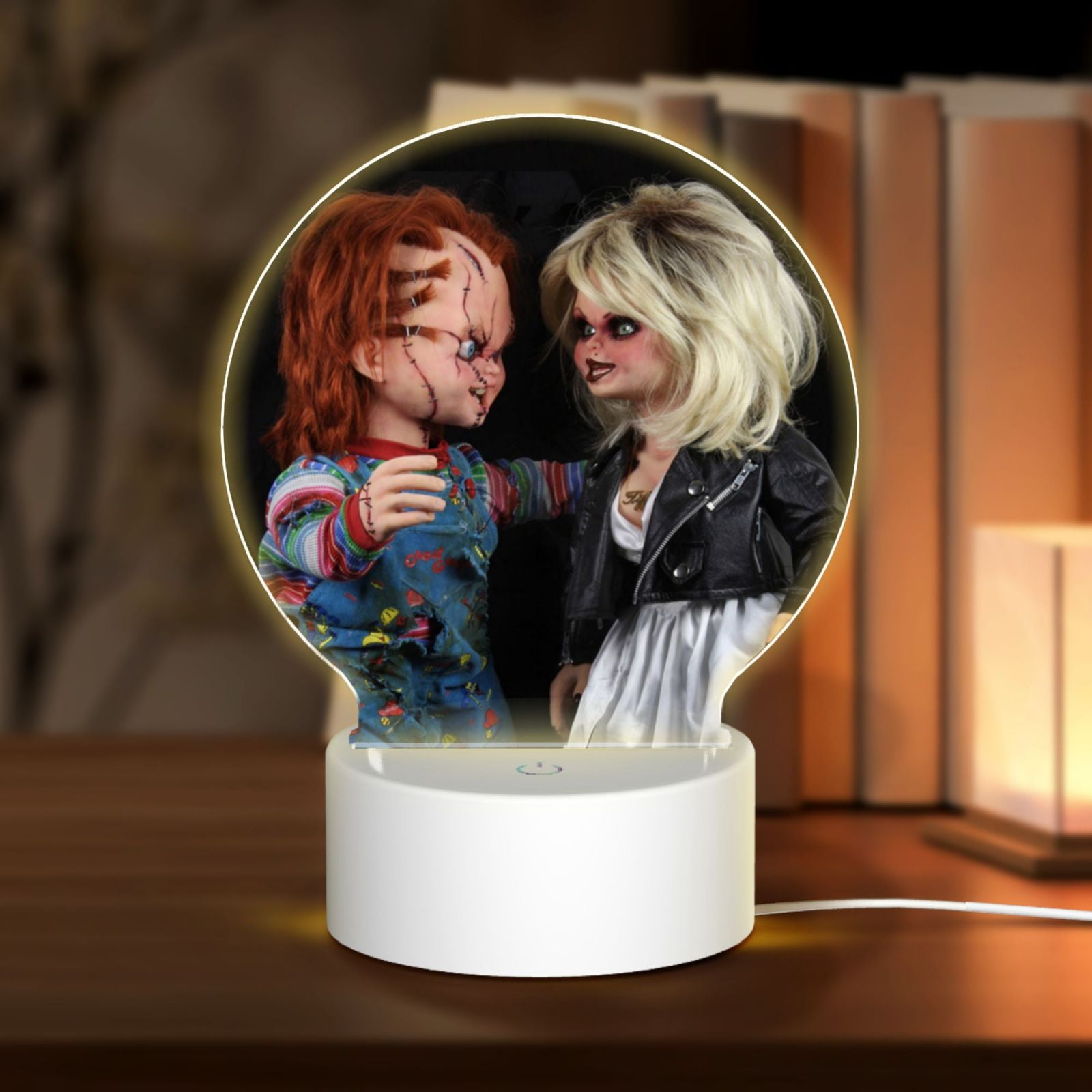 Bride Of Chucky Horror Round Acrylic Night Light Decoration USB Cable ...