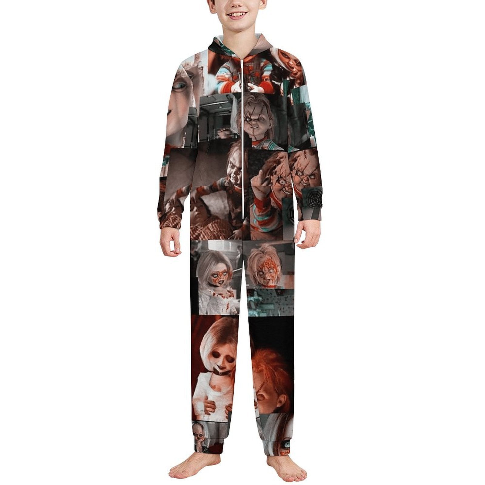 Bride Of Chucky Kids Hooded Jumpsuit Union Suit Onesie One Piece ...