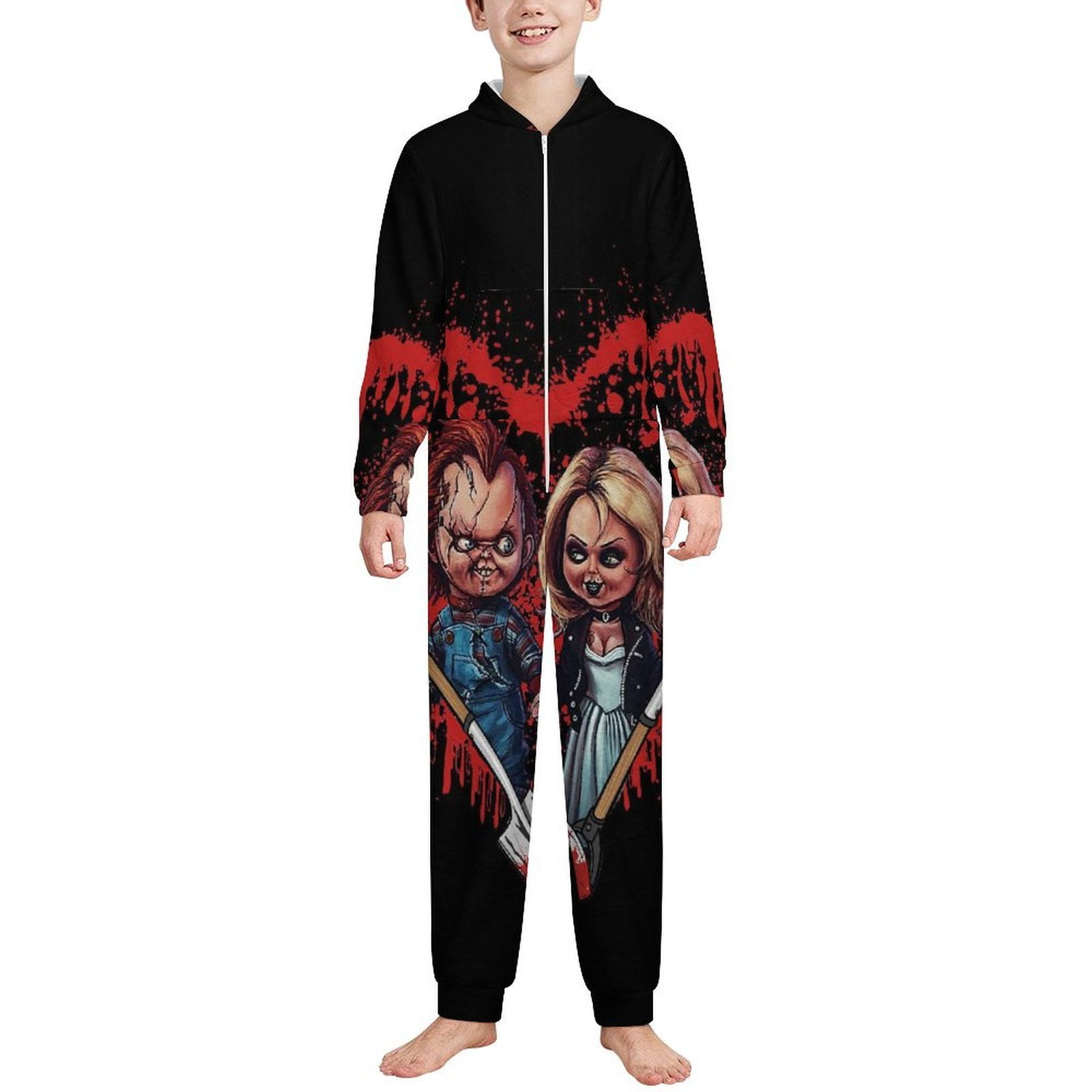 Bride Of Chucky Kids Hooded Jumpsuit Union Suit Onesie One Piece ...