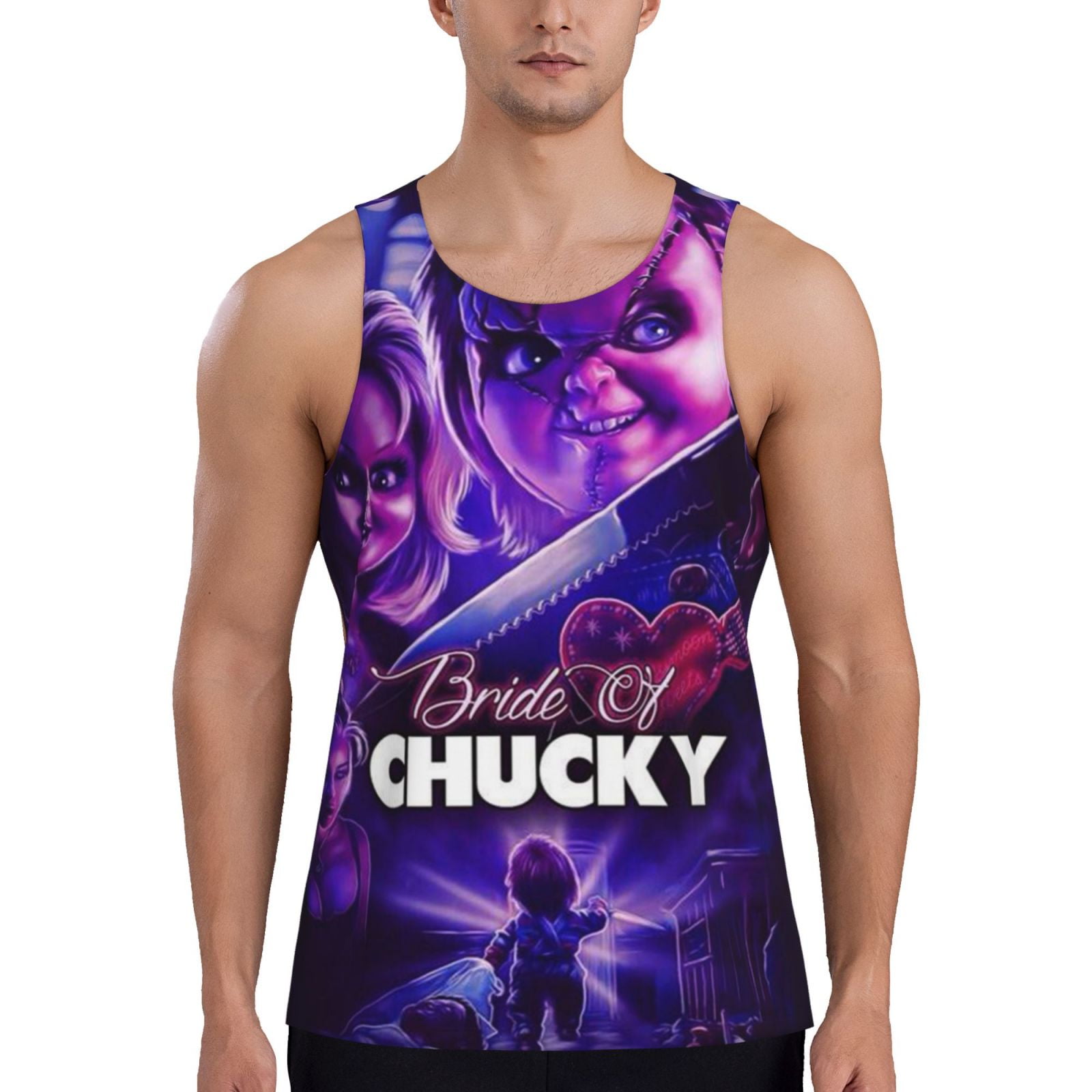 Bride Of Chucky Love Men's Workout Tank Top Lightweight Soft Quick ...