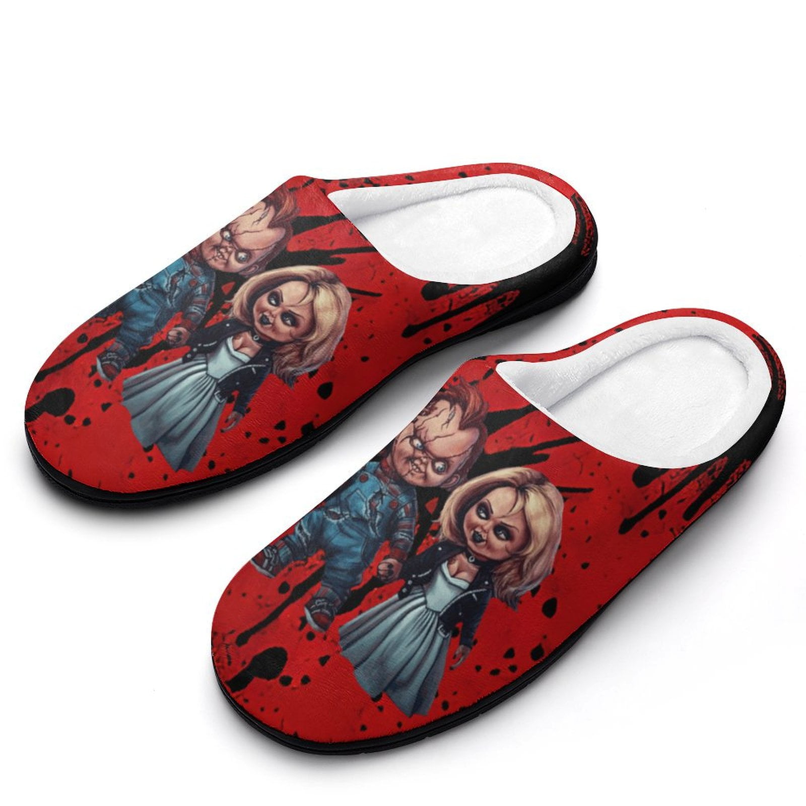 Bride Of Chucky Men's Cotton Slippers Winter Fuzzy Lightweight Anti ...