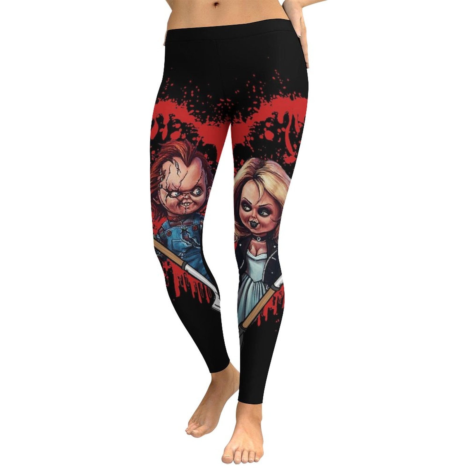 Bride Of Chucky Play Women's Yoga Pants High Waisted Tummy Control Non ...