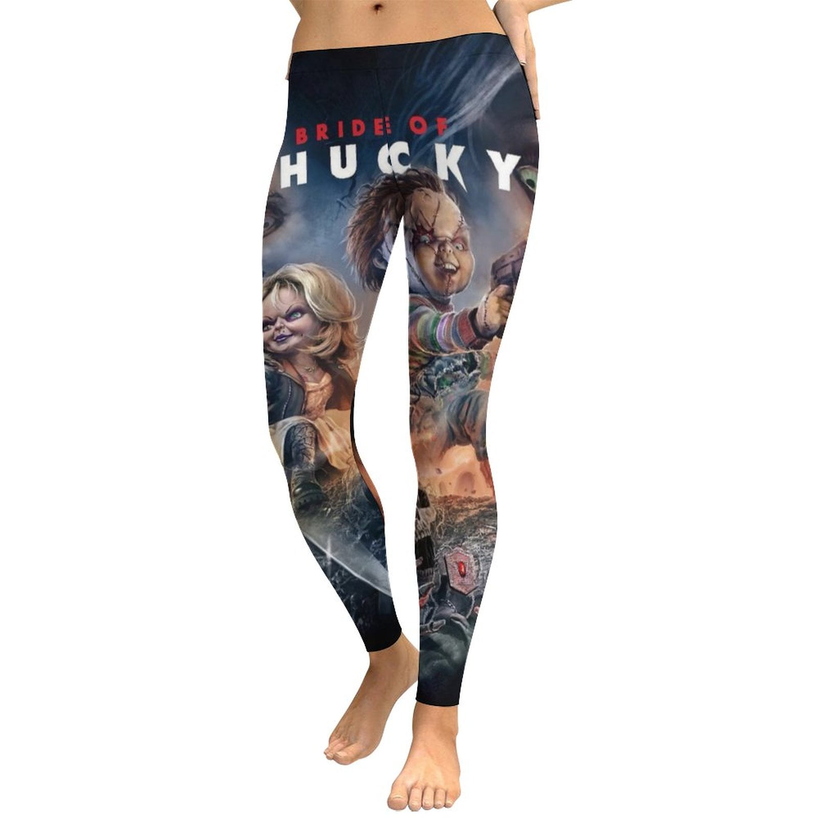 Bride Of Chucky Poster Women's Yoga Pants High Waisted Tummy Control ...