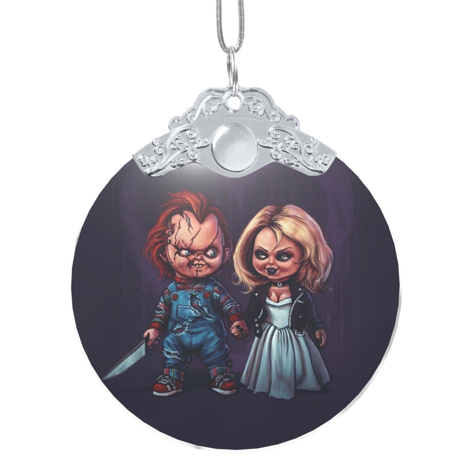 Bride Of Chucky Round Glass Pendant Print Christmas Ornament Xmas Tree ...