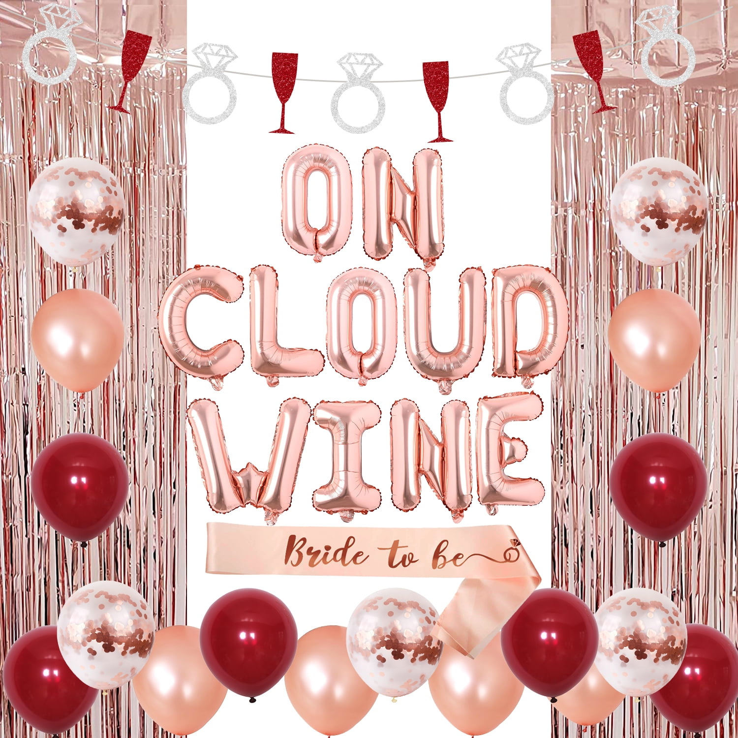 Bride On Cloud Wine Bachelorette Party Decoration, Wedding Bridal Shower Decorations with Wine ...