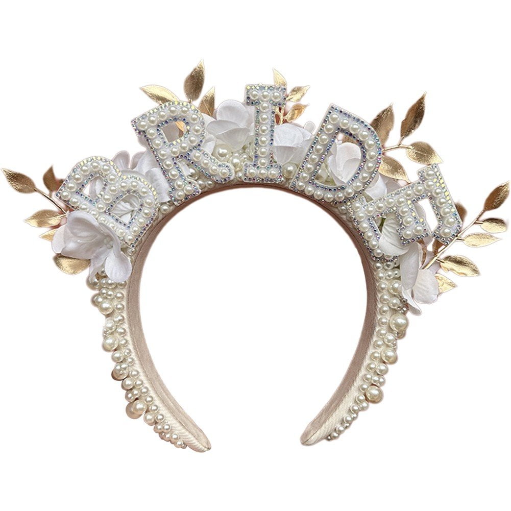 Bride Pearl Headband Bachelorettes Party Headband Bridal Shower ...