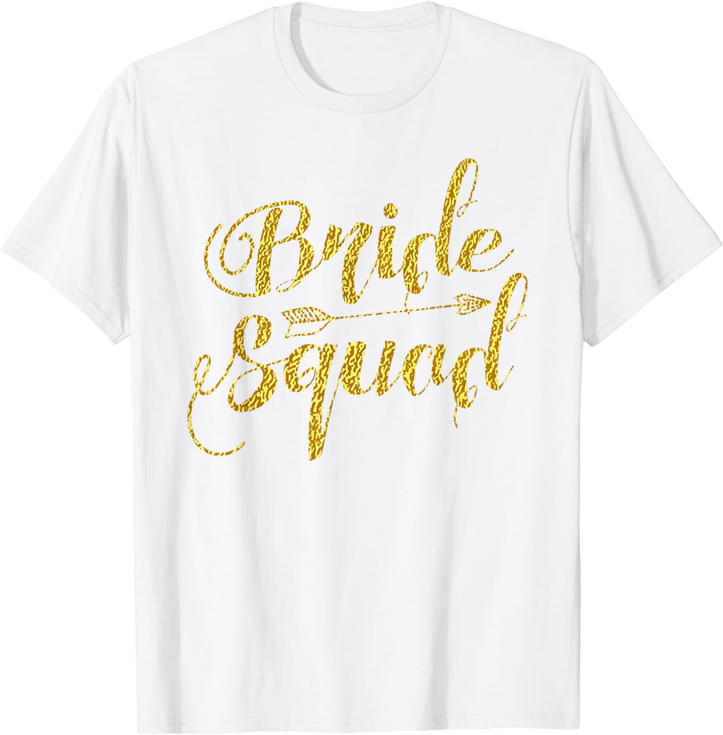 Bride Squad Bachelorette Party T-Shirt Arrow Gold Cursive - Walmart.com