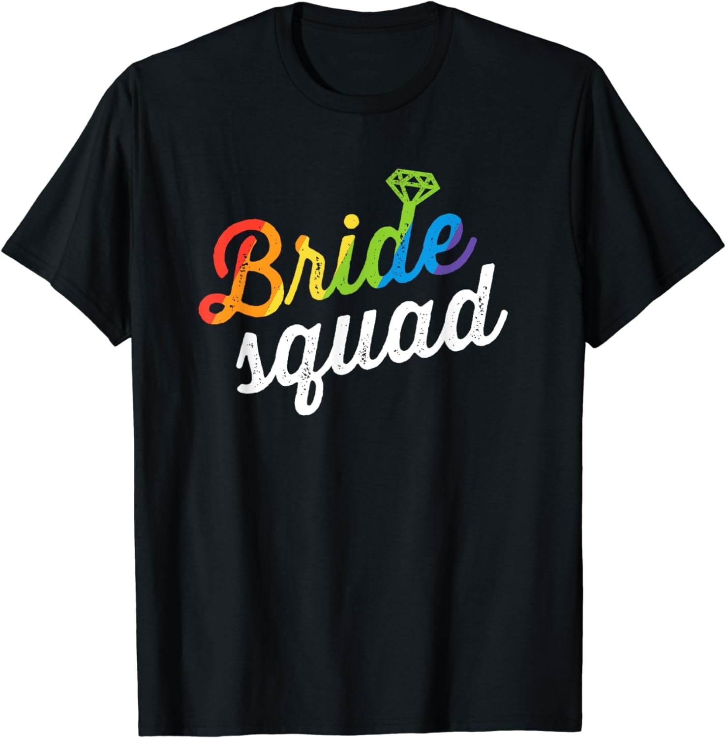 Bride Squad Lgbt Rainbow Flag Lesbian Bachelorette Party T Shirt