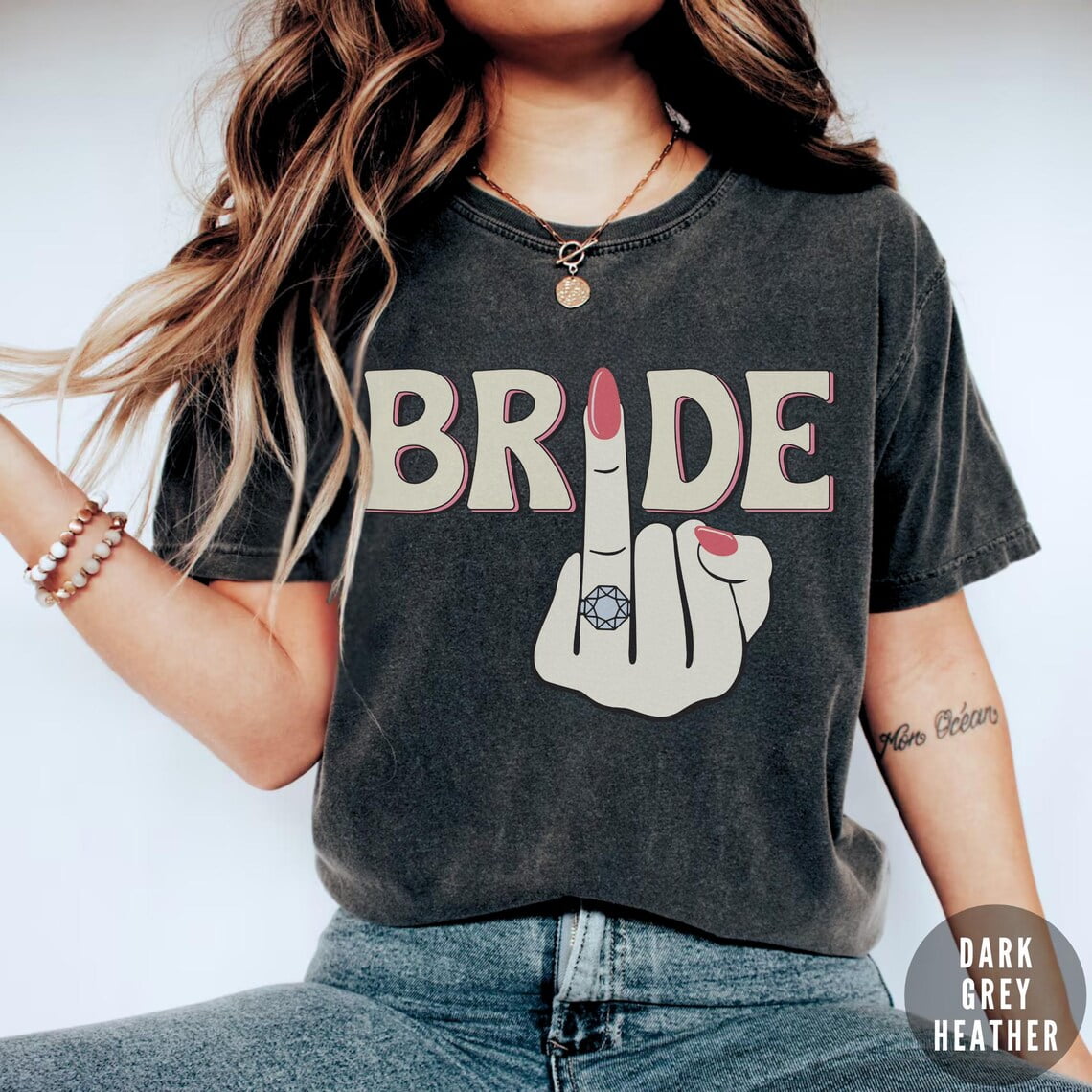 Bride T-Shirt With Ring Finger Design, Bachelorette Party Tee ...