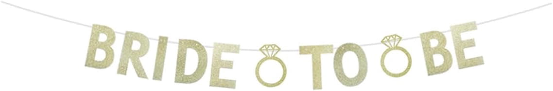 Bride To Be Banner, Vintage Gold Glitter Banner Sign For Bridal Shower ...