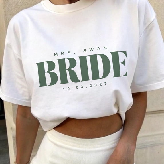 Bride Tshirt Custom Last Name Bride Shirt Personalized Bride Tee ...