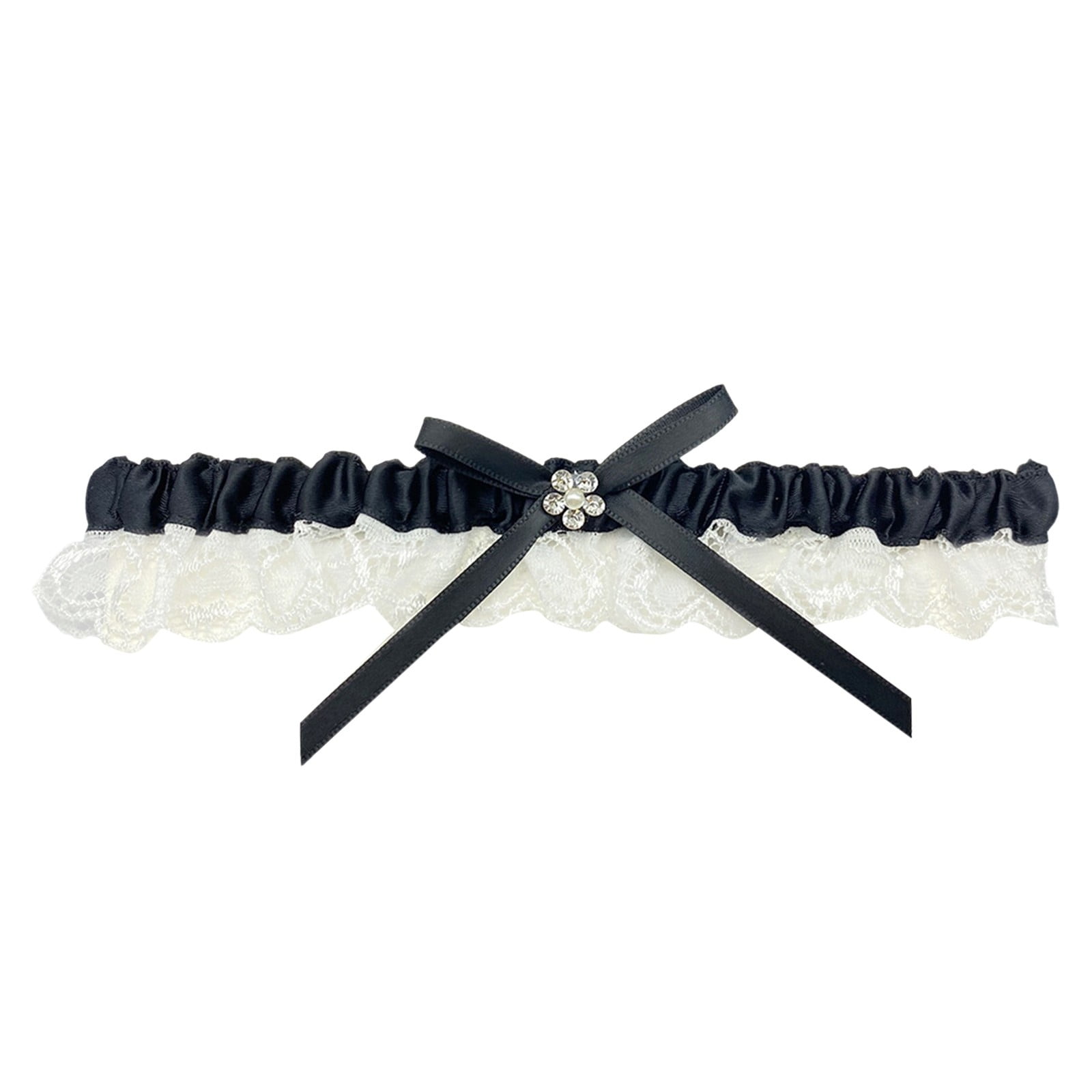 Bride Wedding Garter White Lace Floral Garters Bowknot Stretch Leg ...