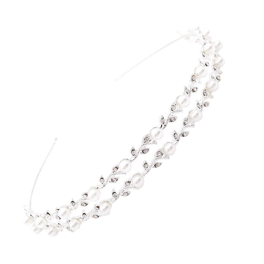 Bride Wedding Headband Rhinestone Women Bridal Hair Ribbons Metal ...