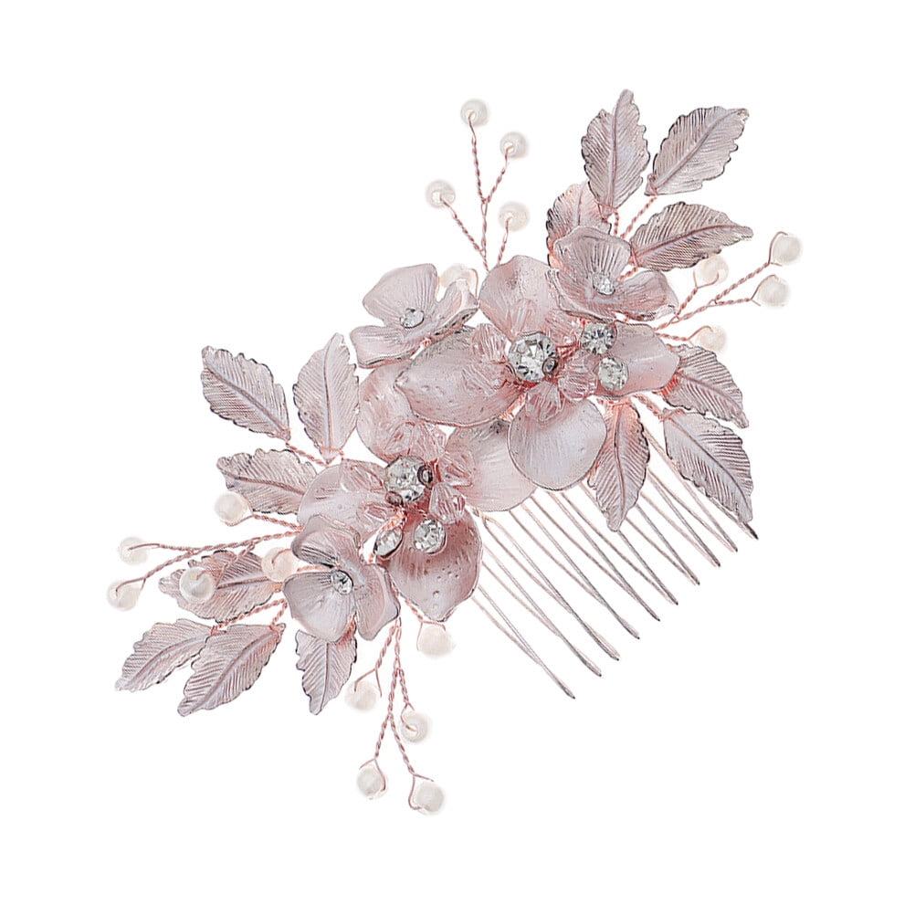 Yueyihe Bride Wedding Tiara Hair Clip Bridal Comb Rose Gold Accessories ...
