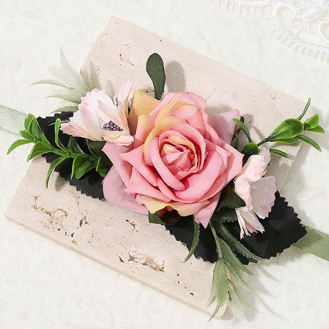 Bride Wedding White Rose Corsage Wristlet Prom Wrist Corsage Bridal ...