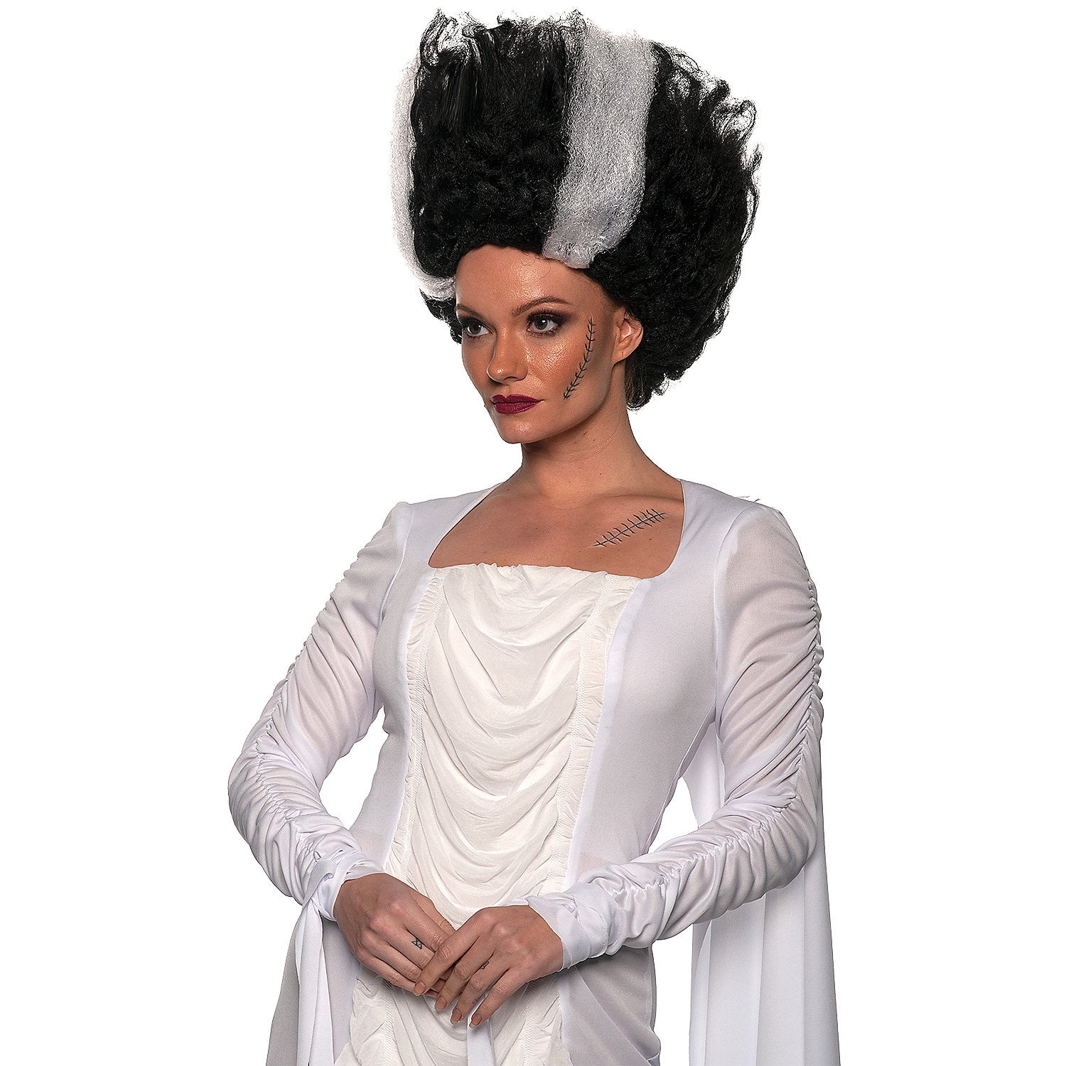 Halloween Costume Bride Wig in Black and White - One Size Fits Most ...