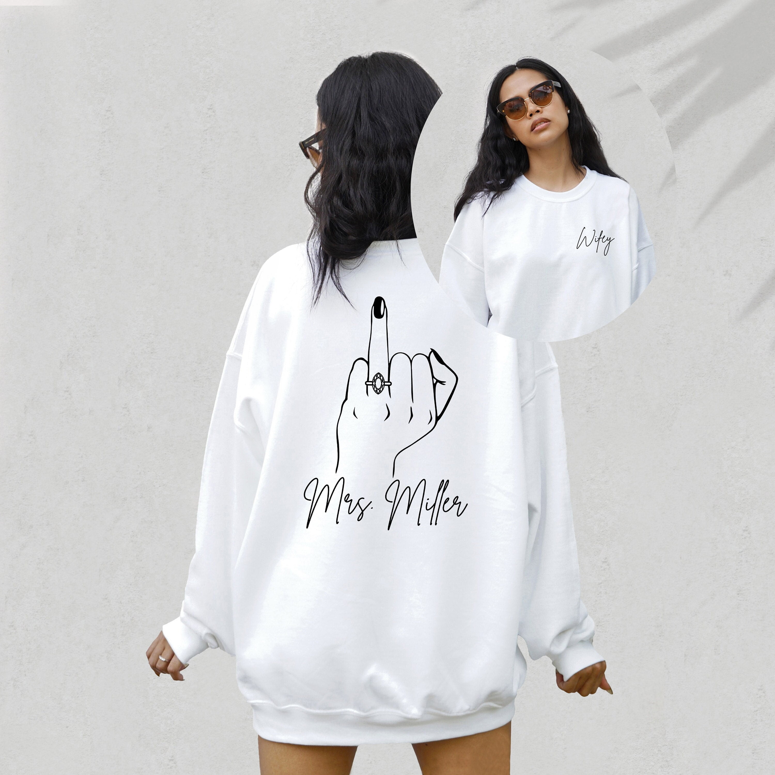 Bride crewneck Sweatshirt, Custom Wedding Engagement Gift, Personalized ...