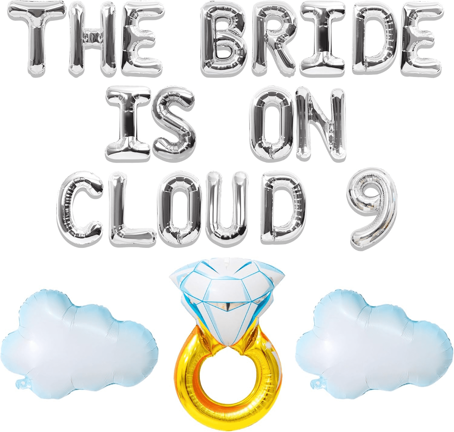 Bride is on cloud 9 Balloons Bridal Shower Banner Decoration Backdrop ...