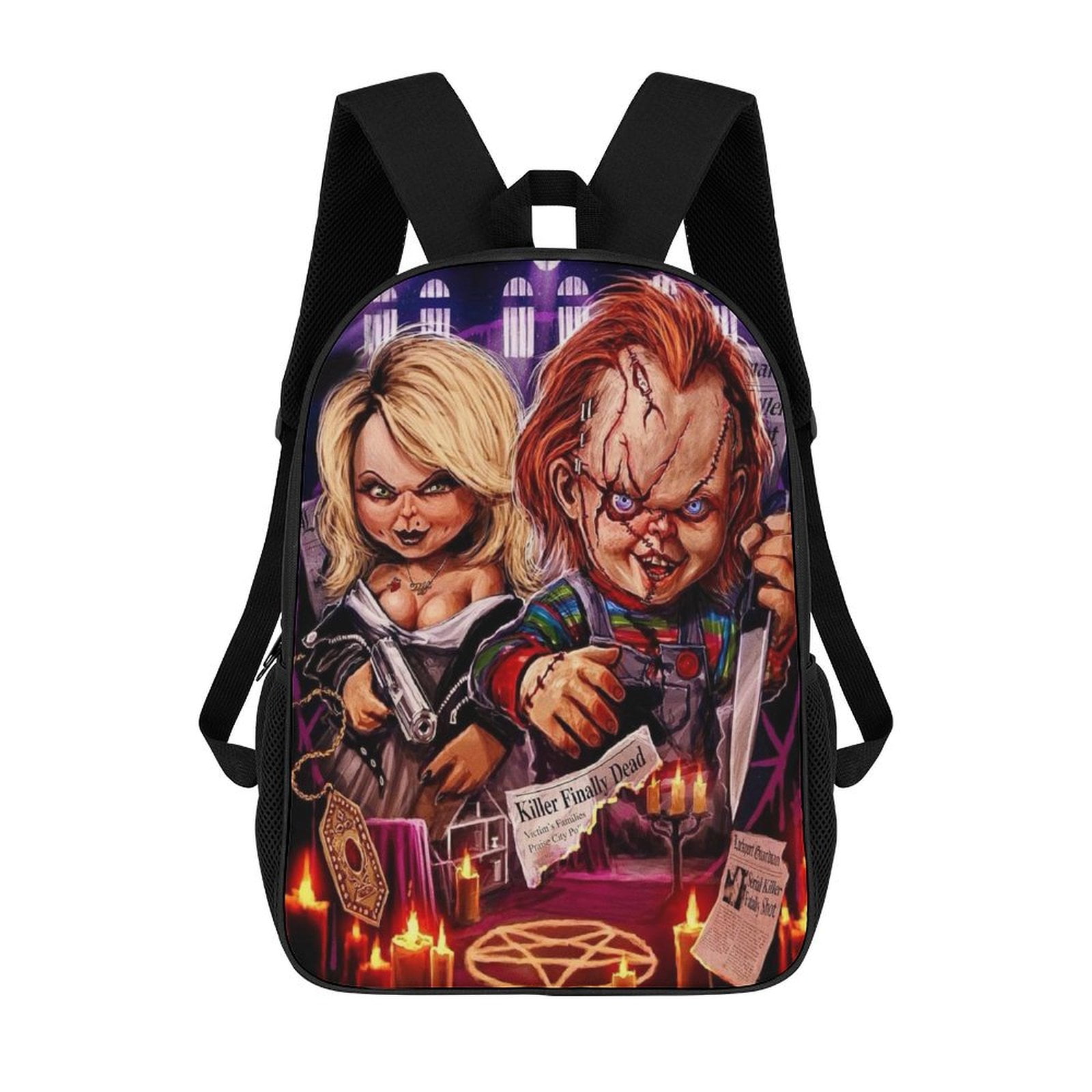 Bride of Chucky and Tiffany Backpack Cartoon Casual Shoulder Daypack ...
