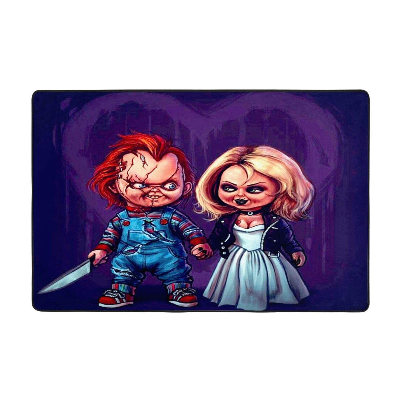 Bride of Chucky And Tiffany Large Rug Anime Flannel Door Mat Bathroom ...