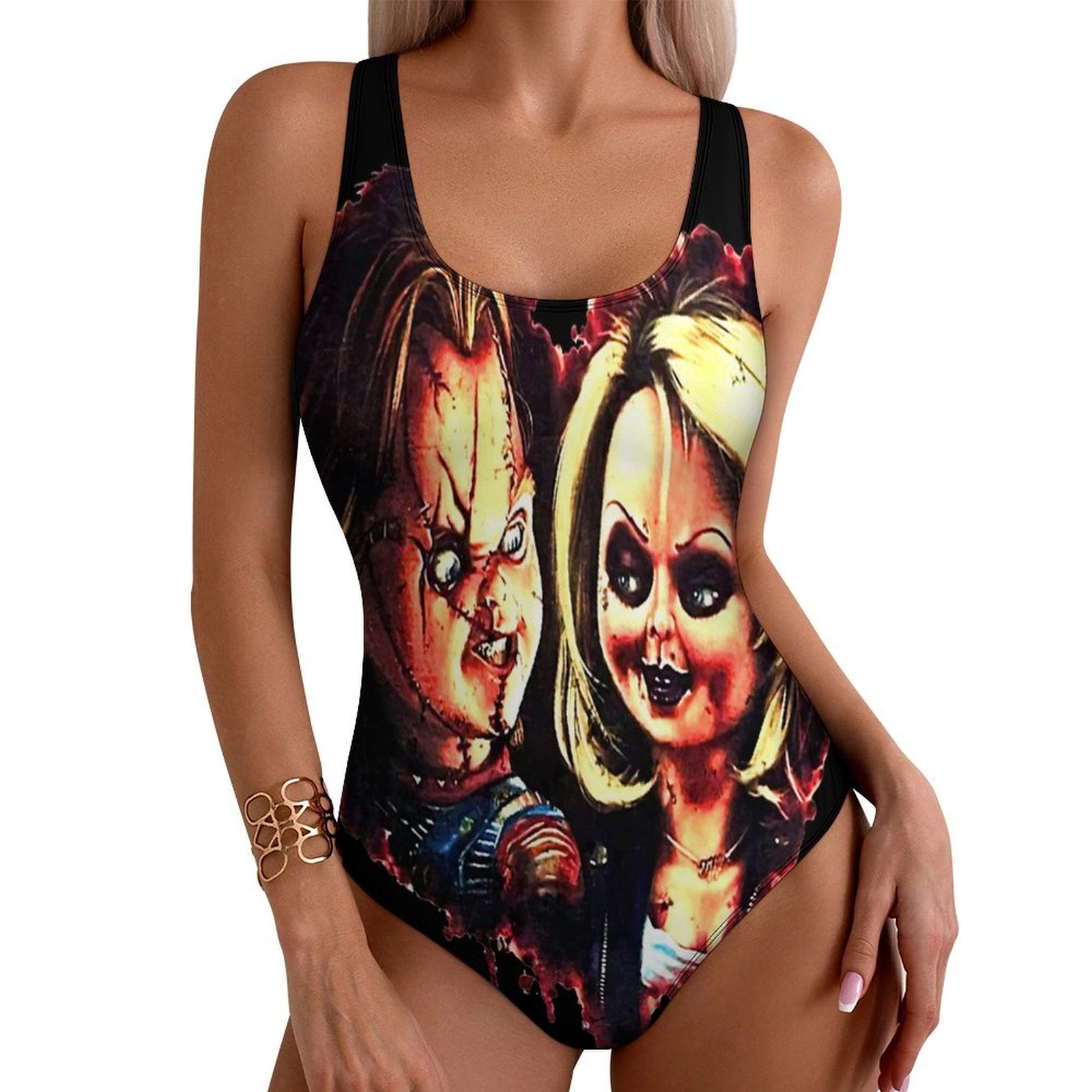 Bride of Chucky And Tiffany One Piece Swimsuit for Women Bathing Suit ...