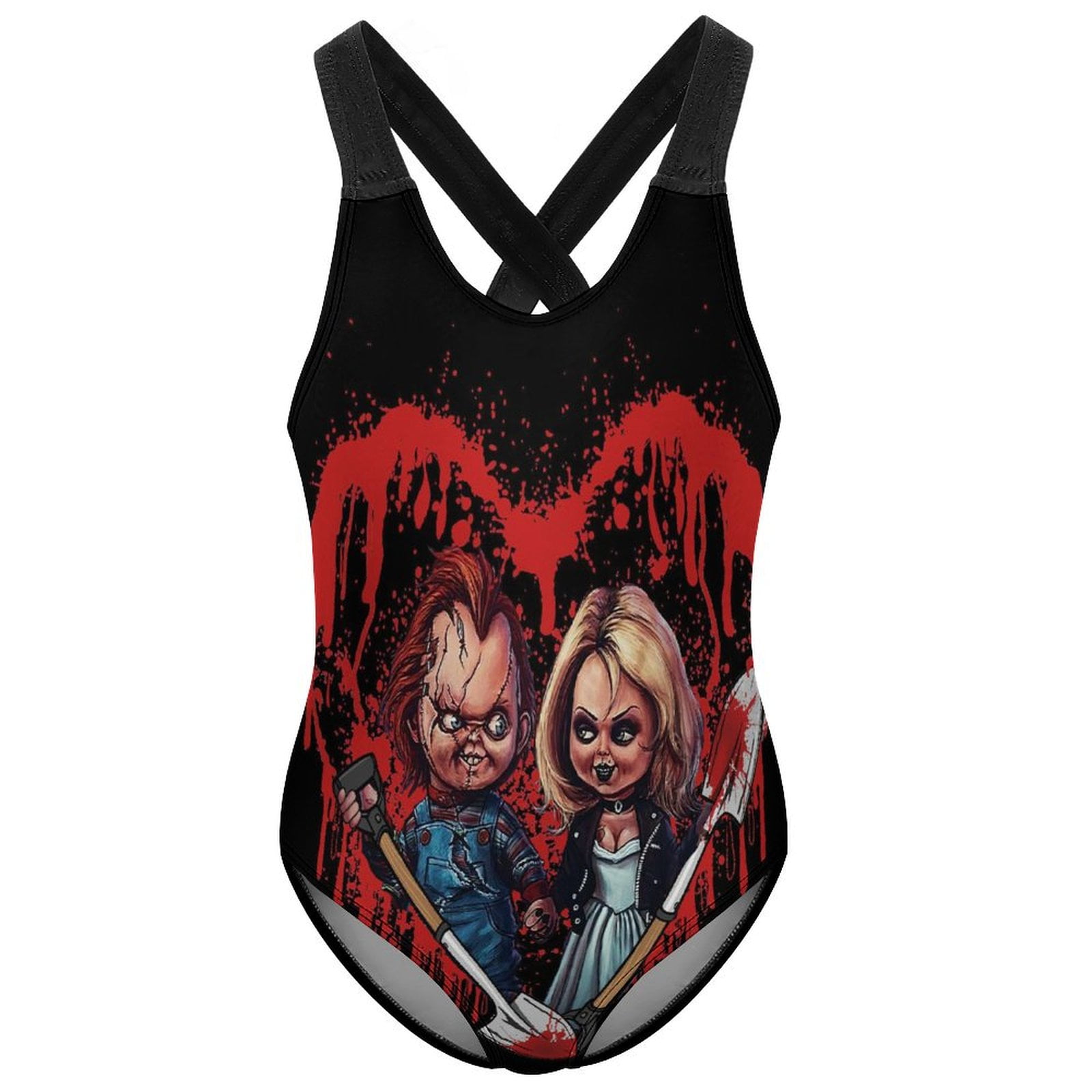 Bride of Chucky And Tiffany One Piece Swimsuits For Girls Quick Dry ...