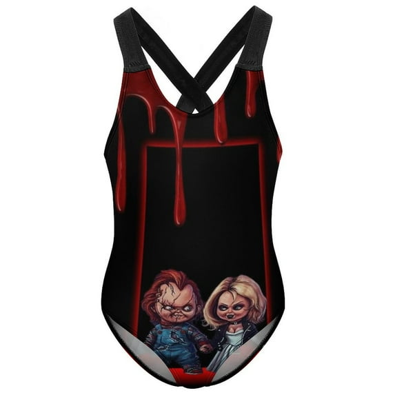 Bride of Chucky And Tiffany One Piece Swimsuits For Girls Quick Dry ...